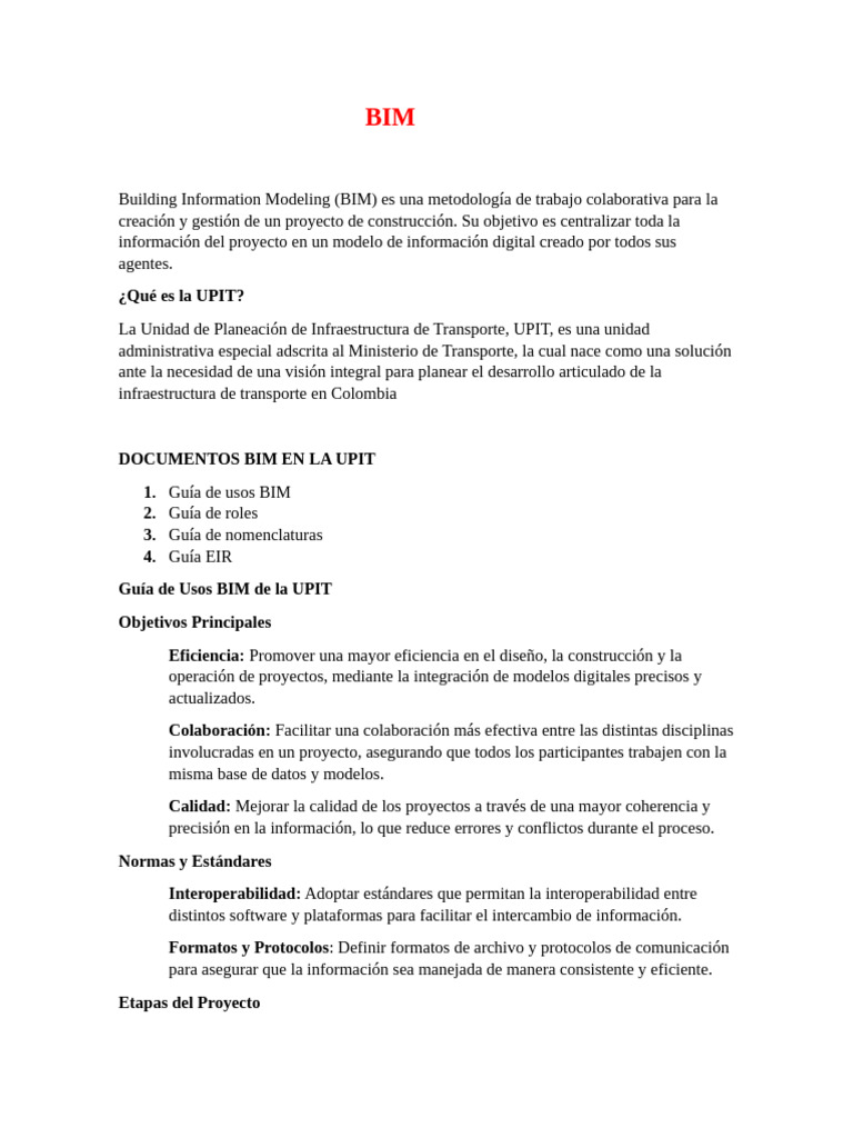 ¿Qué Es La UPIT? | PDF | Modelado de información de construcción | Software