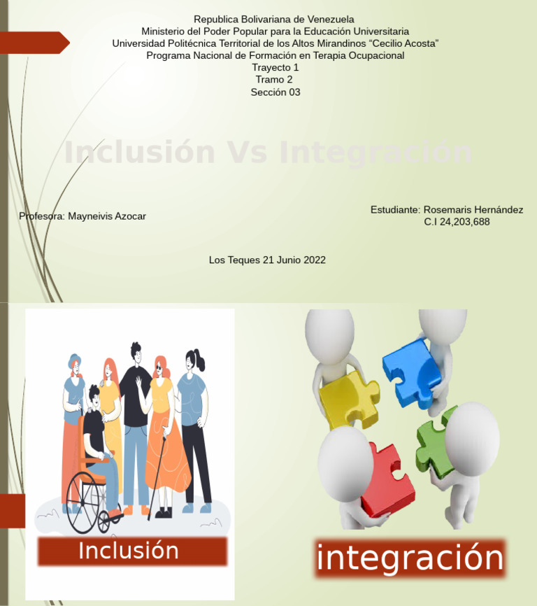 Inclusión Vs Integración | PDF