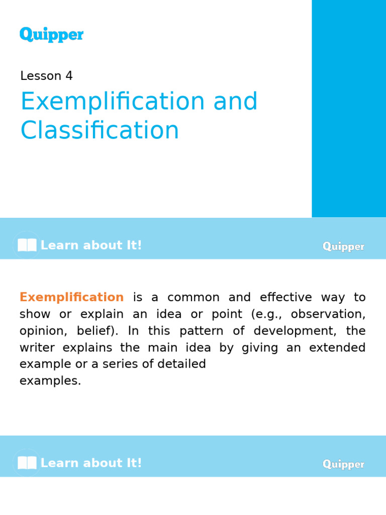 English 11 - Unit 4 - Lesson 4 - Exemplification and Classification | PDF | Psychology ...