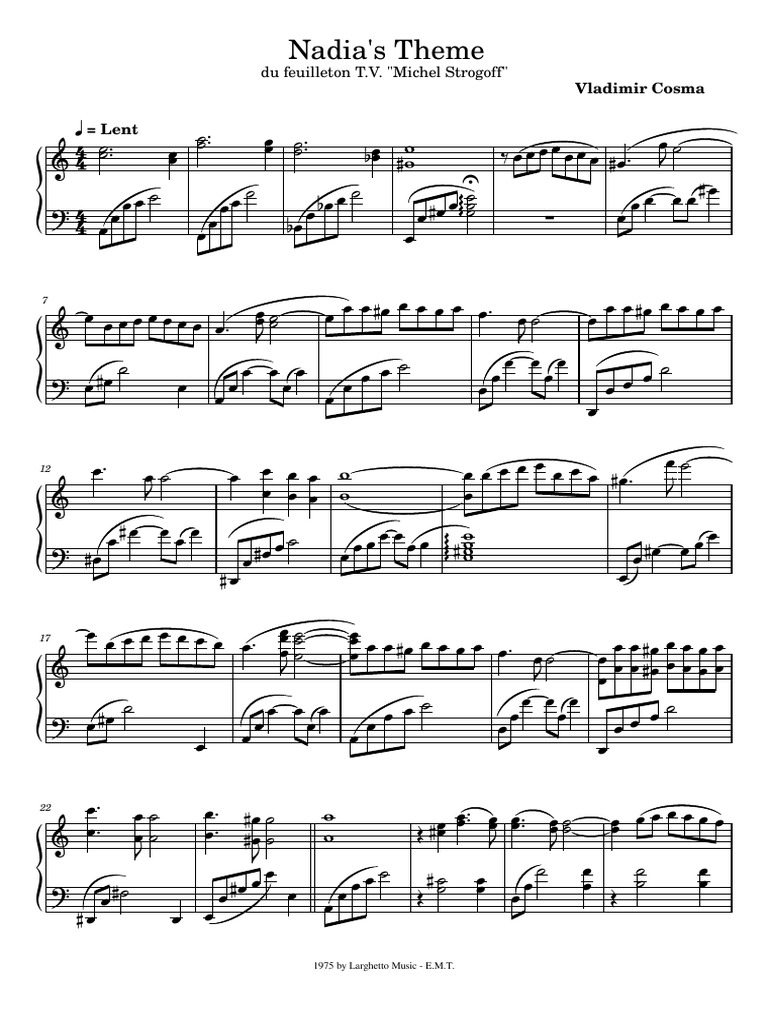 Nadias Theme Vladimir Cosma | PDF