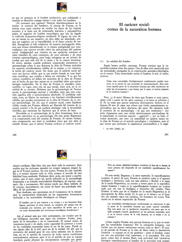 Caparros_Benedic el caracter social. | PDF | Erich Fromm | Existencia