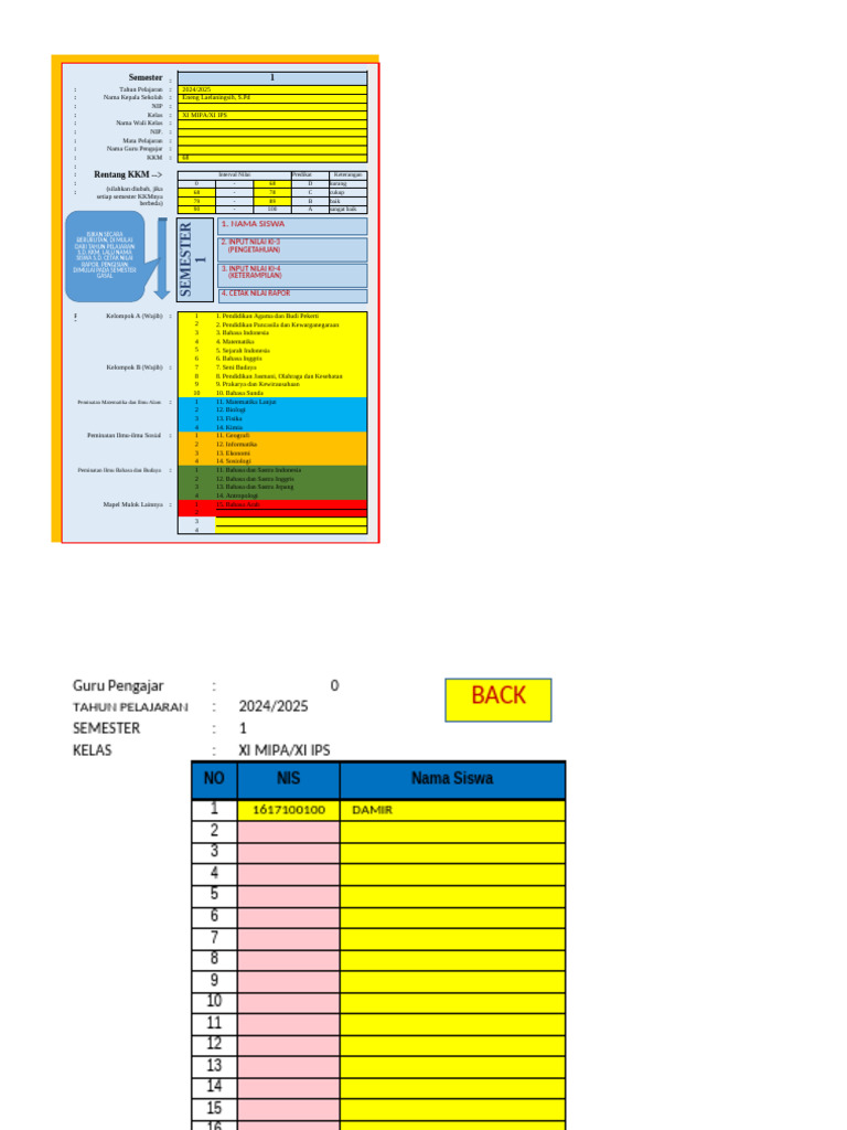 INPUT NILAI GURU MAPEL KLS XI | PDF