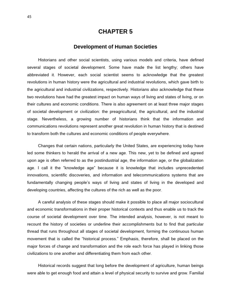 Development of Human Societies Chapter 5 | PDF | Society | Agriculture