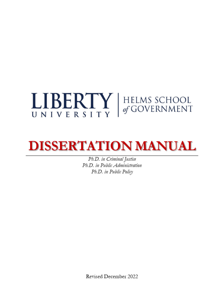 Liberty University Dissertation Manual | PDF | Thesis | Doctorate