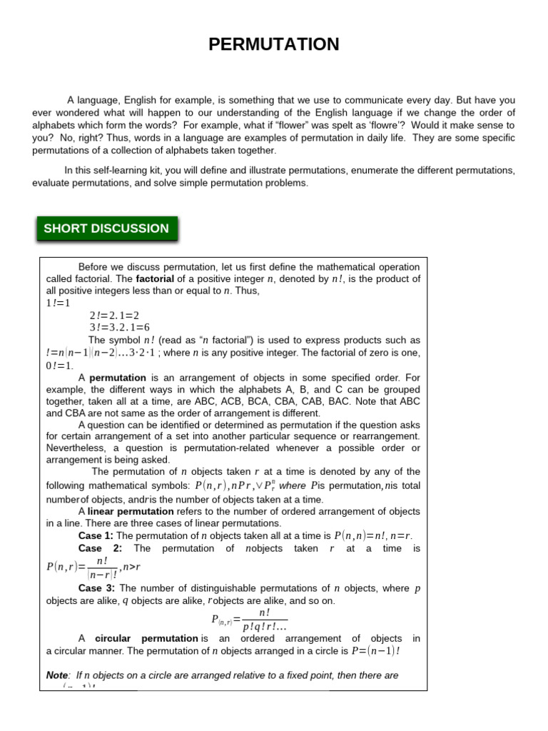 Understanding Permutations and Factorials | PDF | Permutation | Natural Number