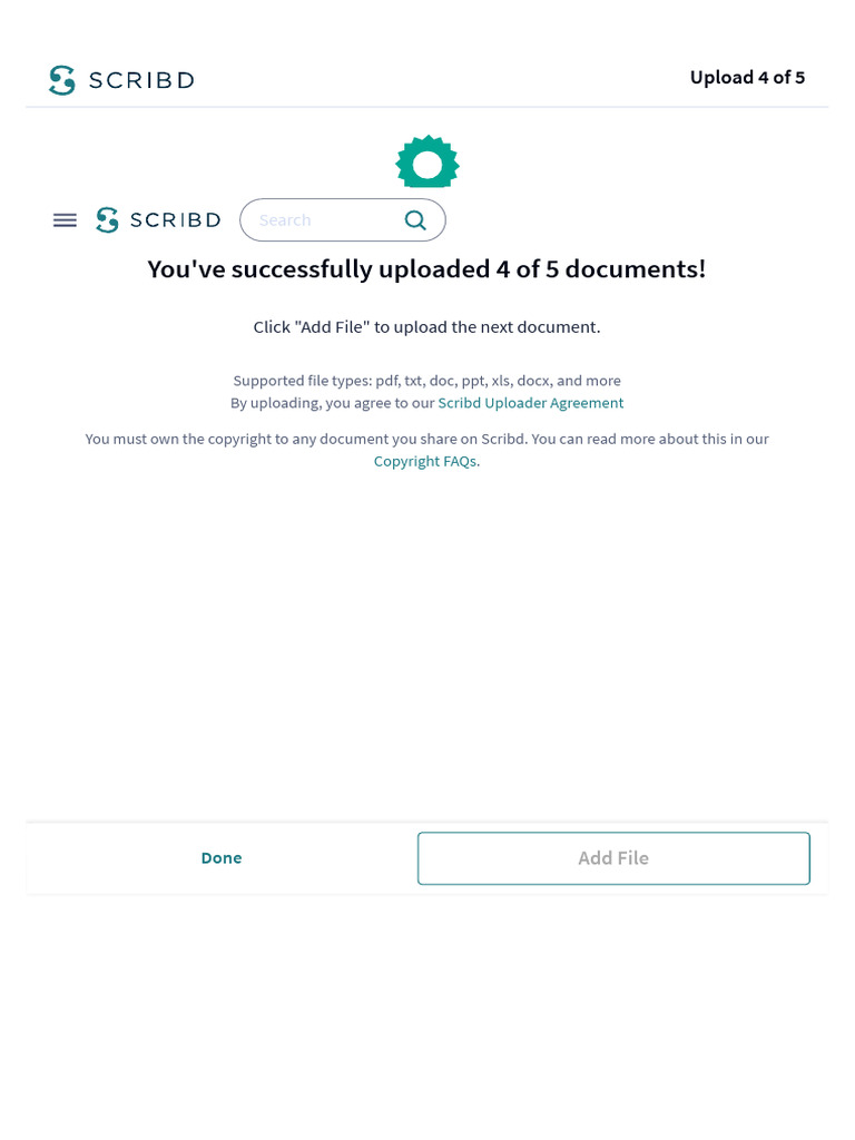 You've Successfully Uploaded 4 of 5 Documents!: Search | PDF