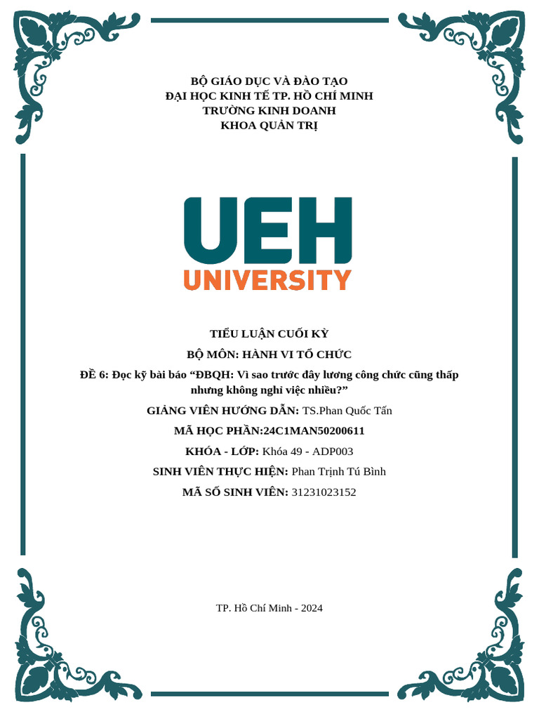 Phan Trịnh Tú Bình-Lớp ADP3.K49-Bài Thi HVTC | PDF