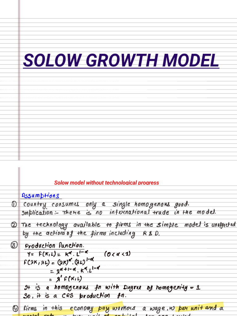 Solow Growth Model | PDF