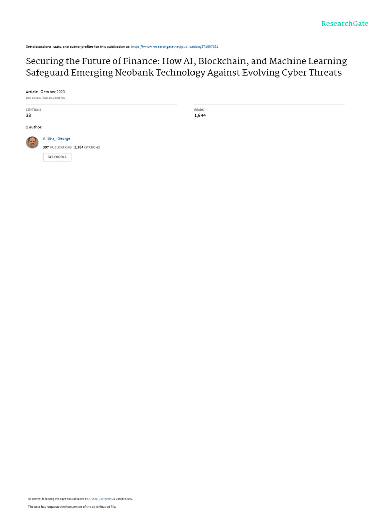 Securingthe Futureof Finance | PDF | Machine Learning | Computer Security