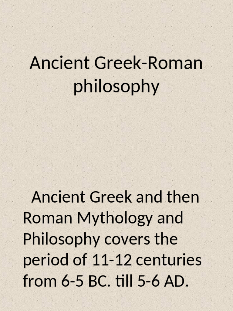 Lecture 3. Ancient Greec-Roman philosophy | PDF | Ancient Greek ...
