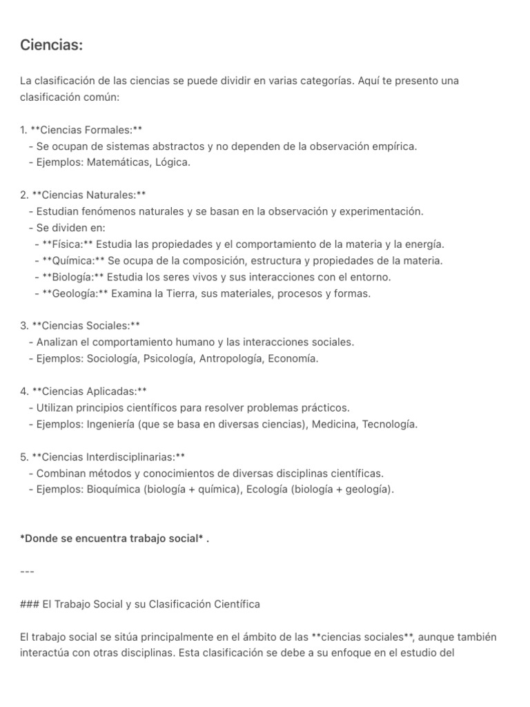 Ciencias | PDF | Science | Ciencias Sociales