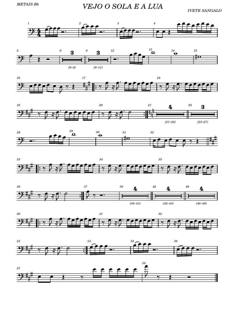 Vejo o Sol e A Lua - Trombone | PDF