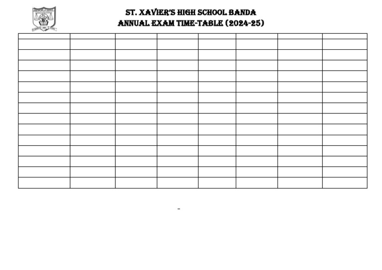 Time Table Class 1 to 8 (Annual) 2024-25 | PDF