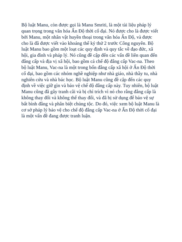 Bộ luật Manu | PDF