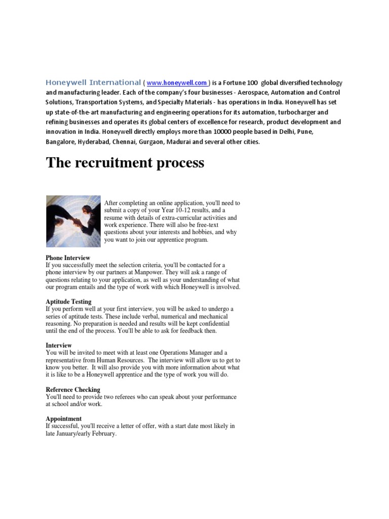 The Recruitment Process | PDF | Honeywell | Mentorship