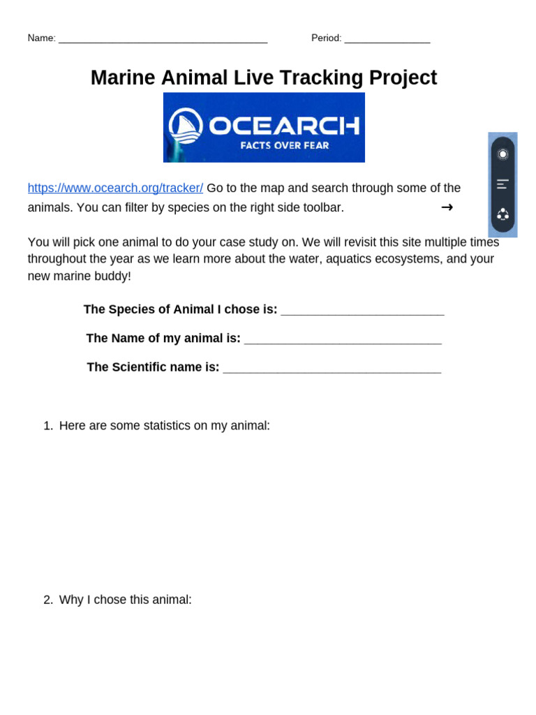 Marine Animal Tracking Project Guide | PDF