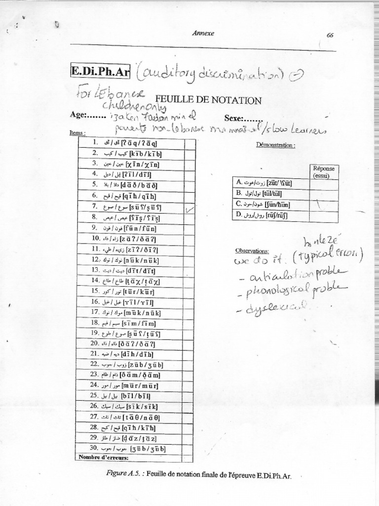 Ediphar (Auditory Discrimination) | PDF