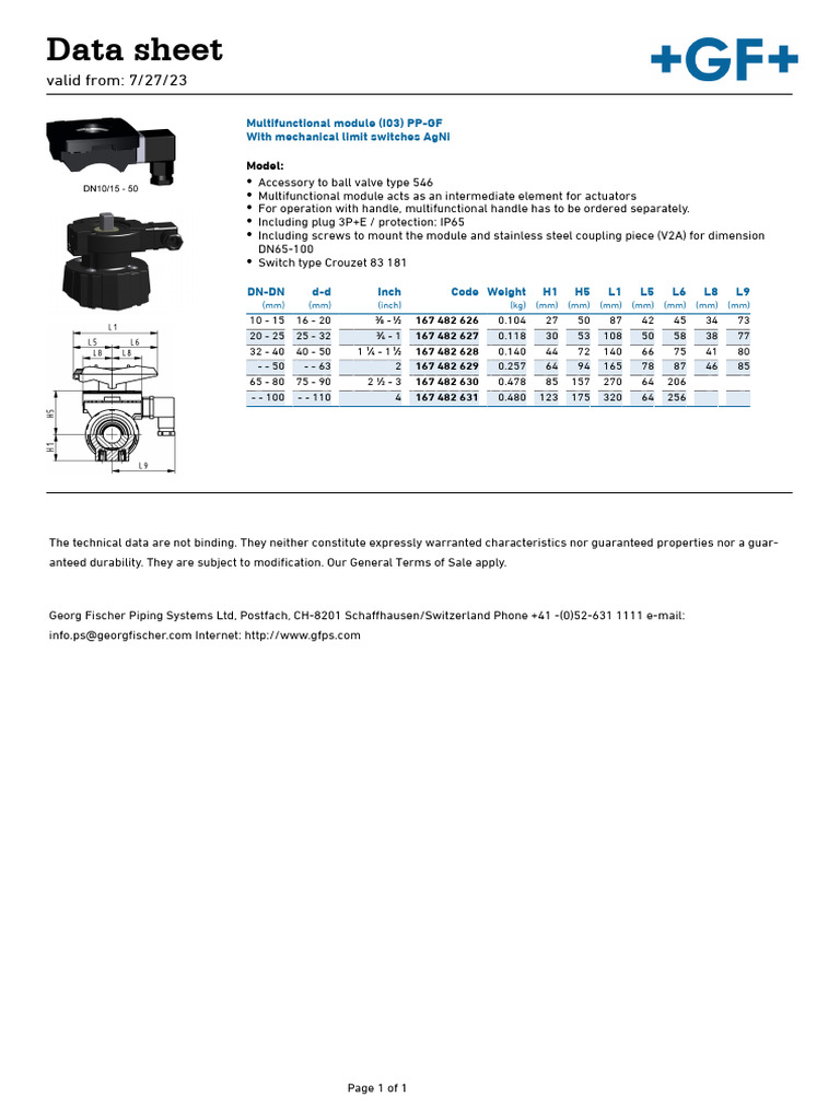 Multifunctional Module Data Sheet | PDF | Mechanical Engineering