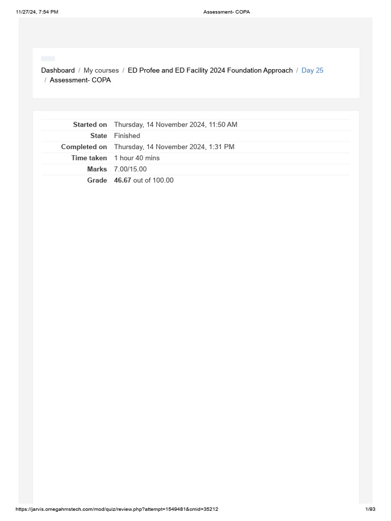 Assessment COPA | PDF | Pain | Back Pain