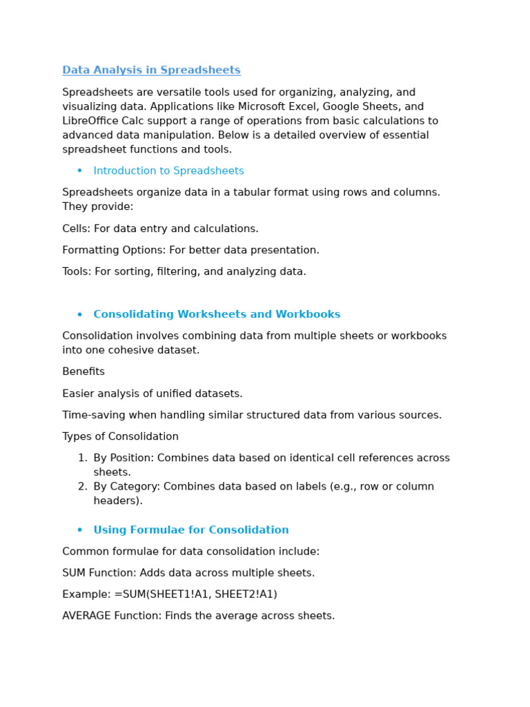 Spreadsheets Pdf Spreadsheet Computer Programming
