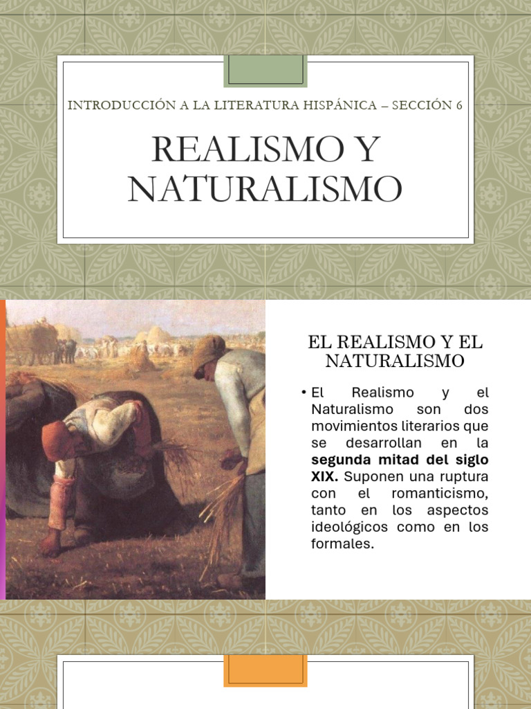 6 - Realismo y Naturalismo - Slide | PDF | Realismo literario ...