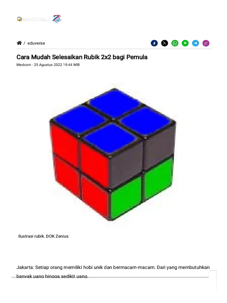 Cara Mudah Selesaikan Rubik 2x2 Bagi Pemula | PDF
