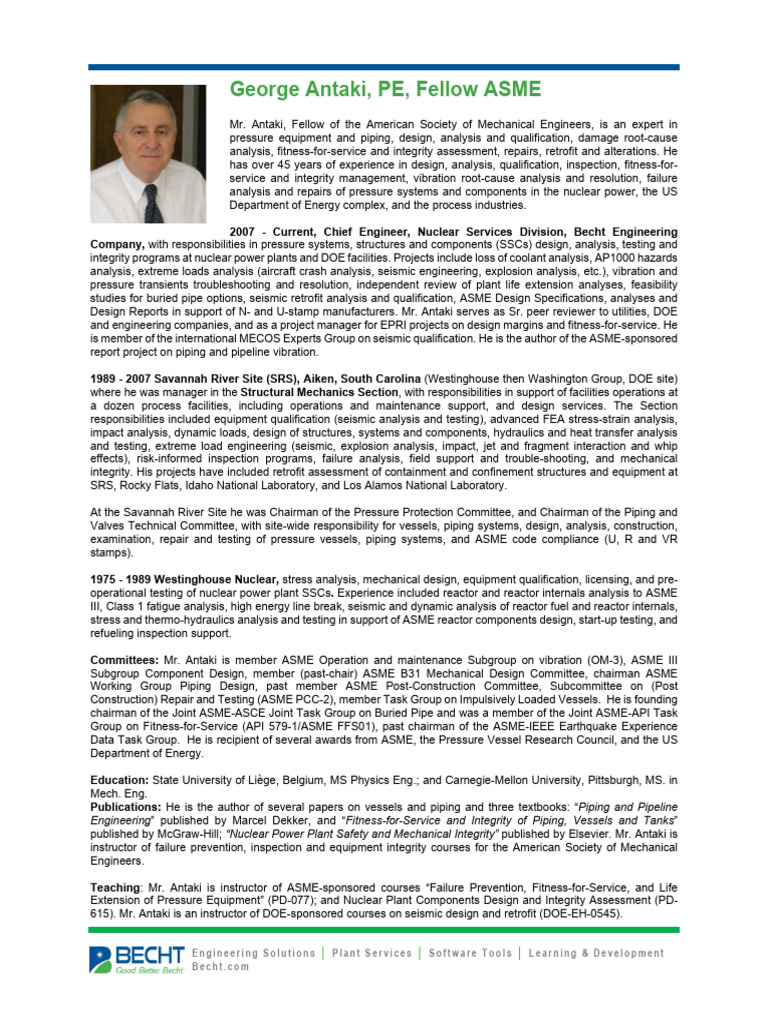 Antaki George 03-2021 With Pic | PDF | Nuclear Reactor | Nuclear Energy