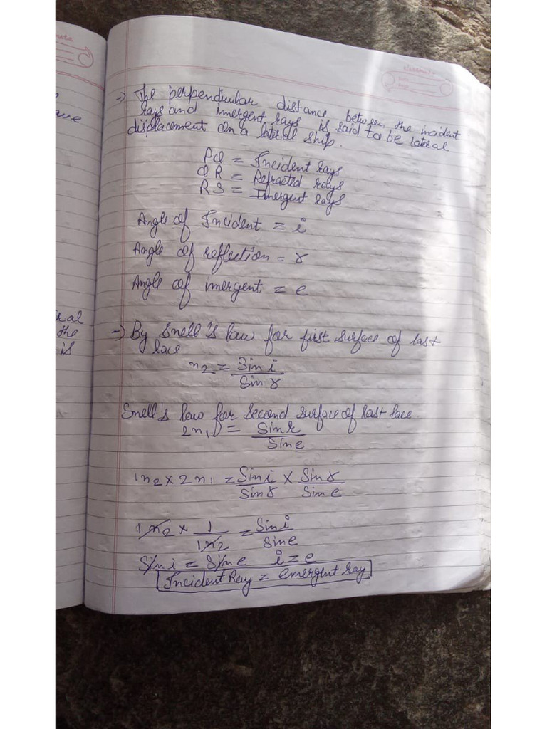 Ray Optics Handwritten Notes Part 3 2025 | PDF