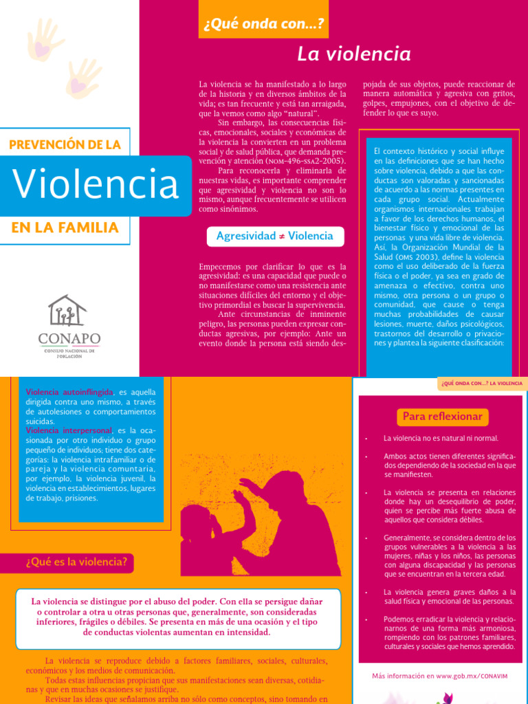 Folleto Prevencion - de - La - Violencia - CONAPO | PDF | Violencia ...
