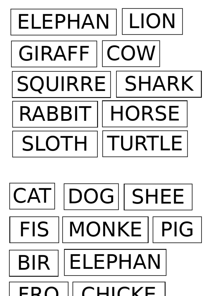 Animal Words | PDF