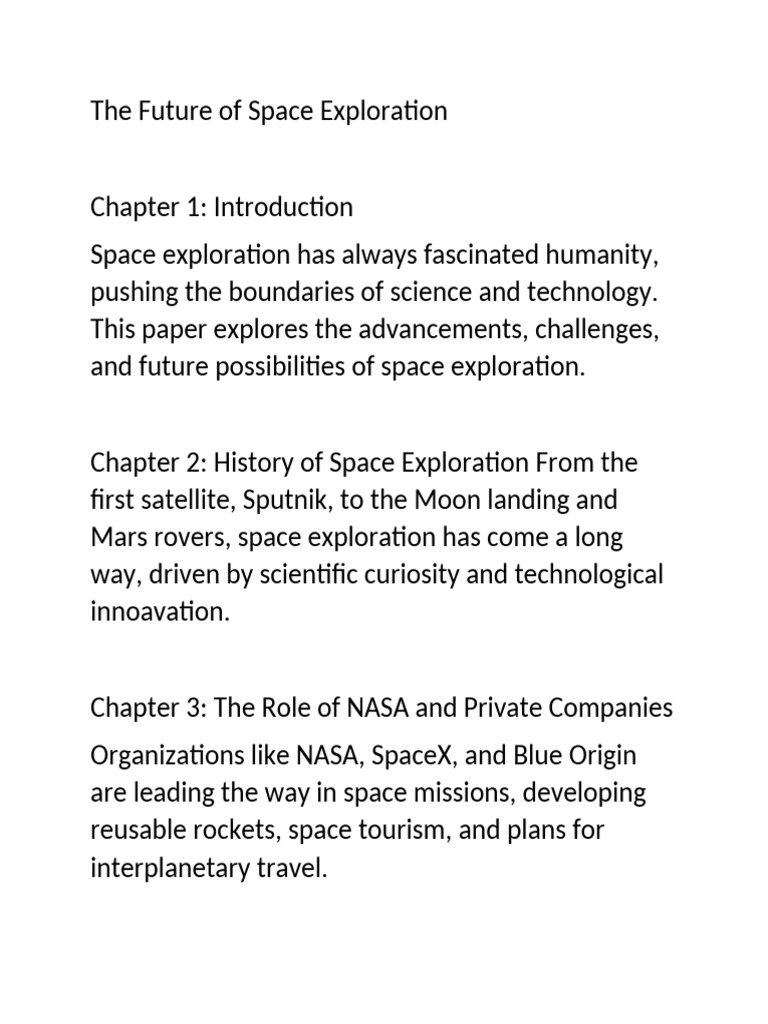 The Future of Space Exploration | PDF