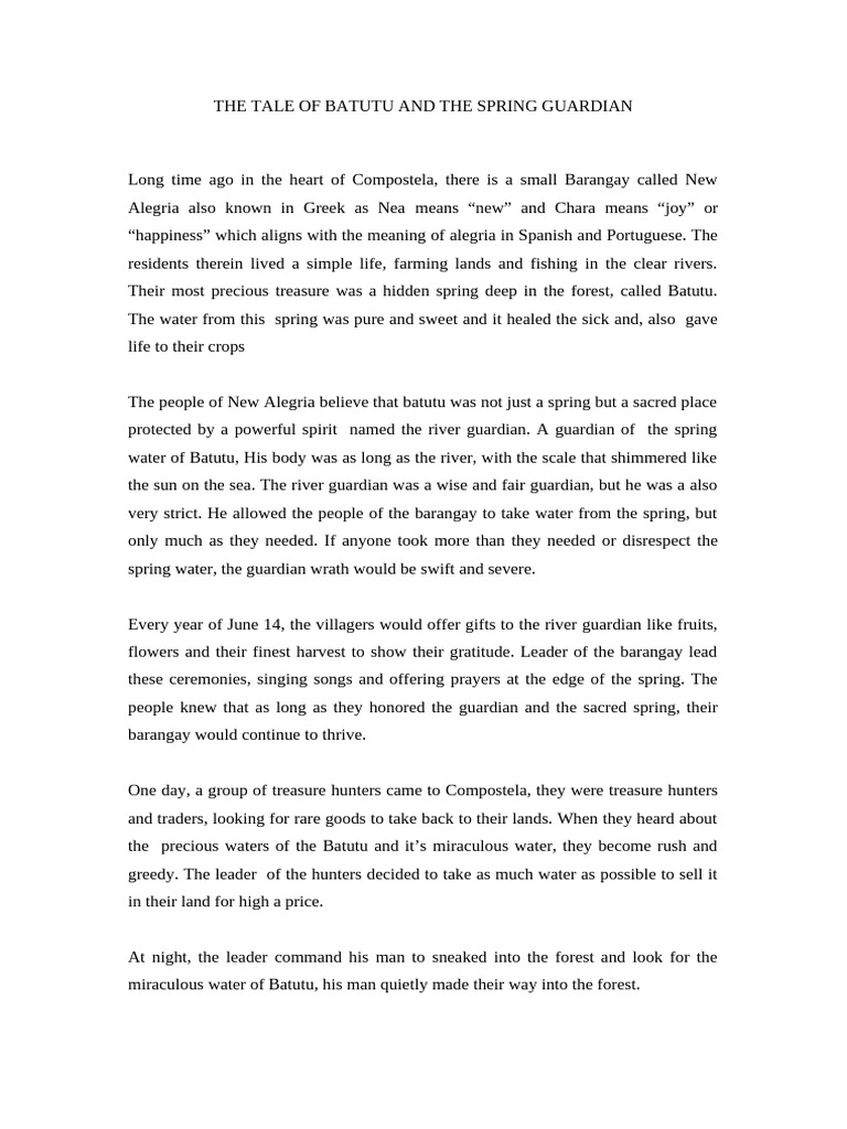 Batutu: The Sacred Spring Guardian | PDF