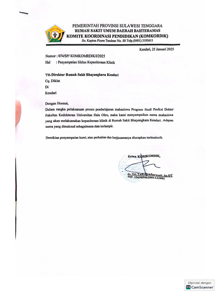 Surat Kepaniteraan Klinik Forensik | PDF