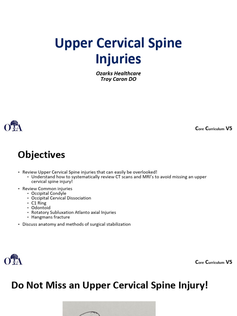 Spine4 Upper Cervical Spine Fractures | PDF | Vertebra | Skeletal System
