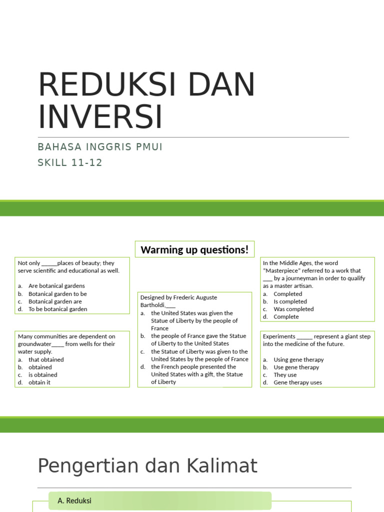 4th Meeting (Reduksi Dan Inversi) - Coretan | PDF | Syntax | Linguistics