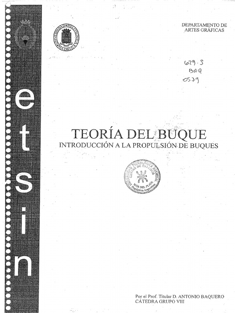 629 5 Baq 0579 Teoría Del Buque Intoducción A La Propulsión De Buques Pdf