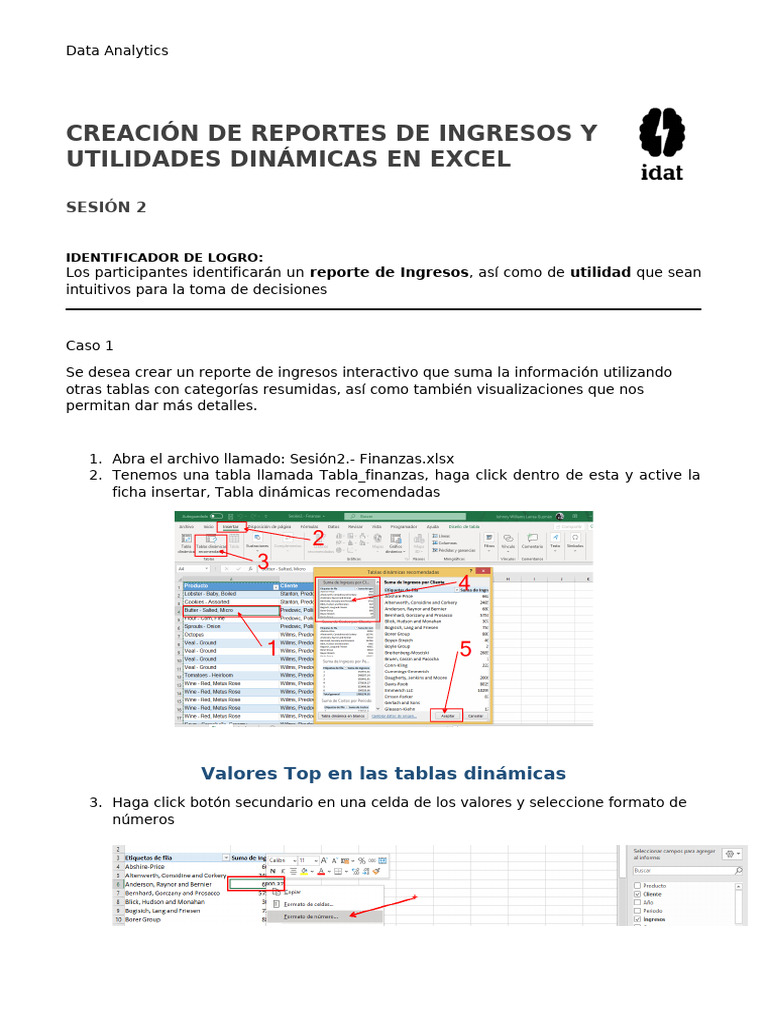 Reportes Dinámicos de Ingresos en Excel | PDF | Análisis de los datos ...