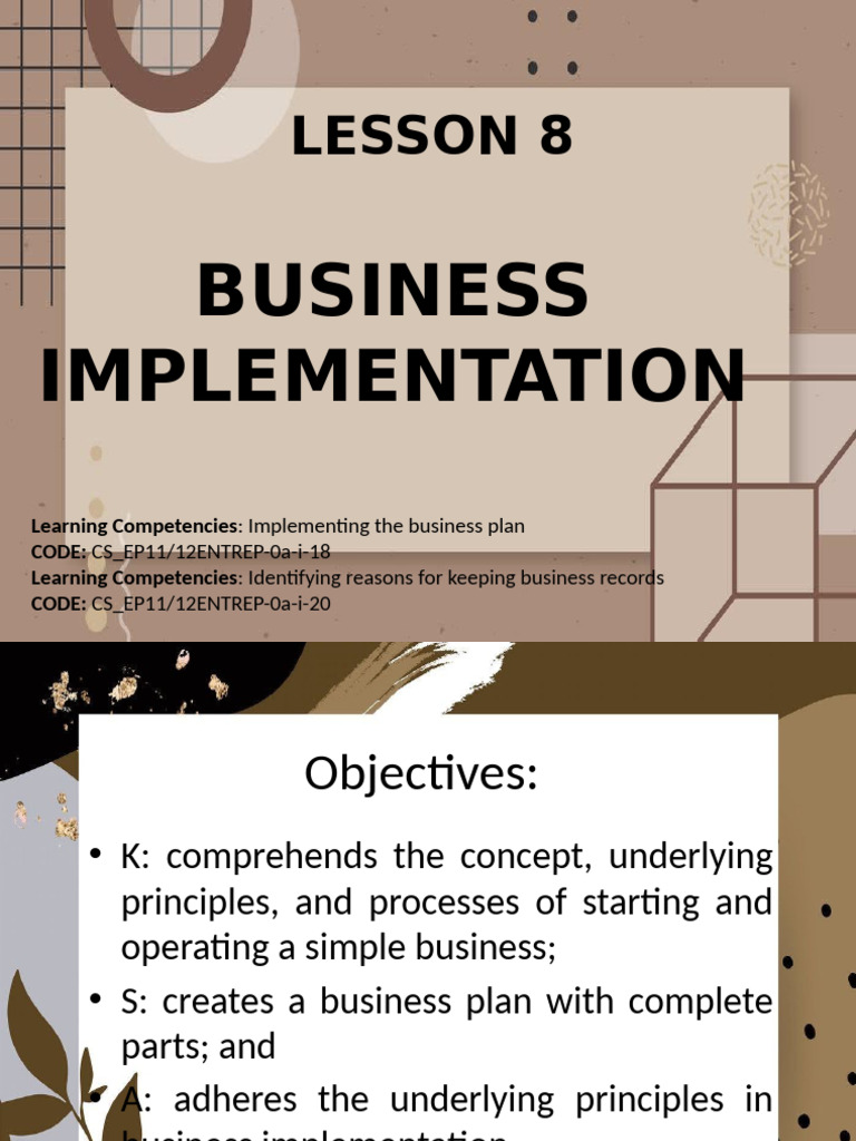 Lesson 8 - Business Implementation | PDF | Business | Insurance