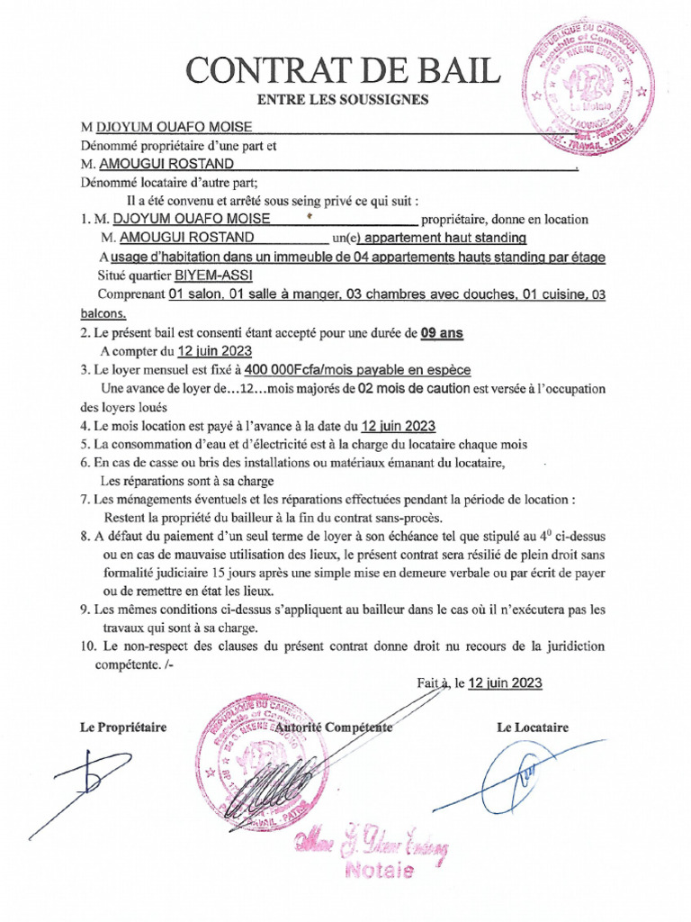 Contrat de Bail | PDF