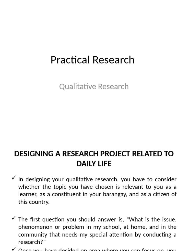 Designing Qualitative Research Projects | PDF | Question | Science