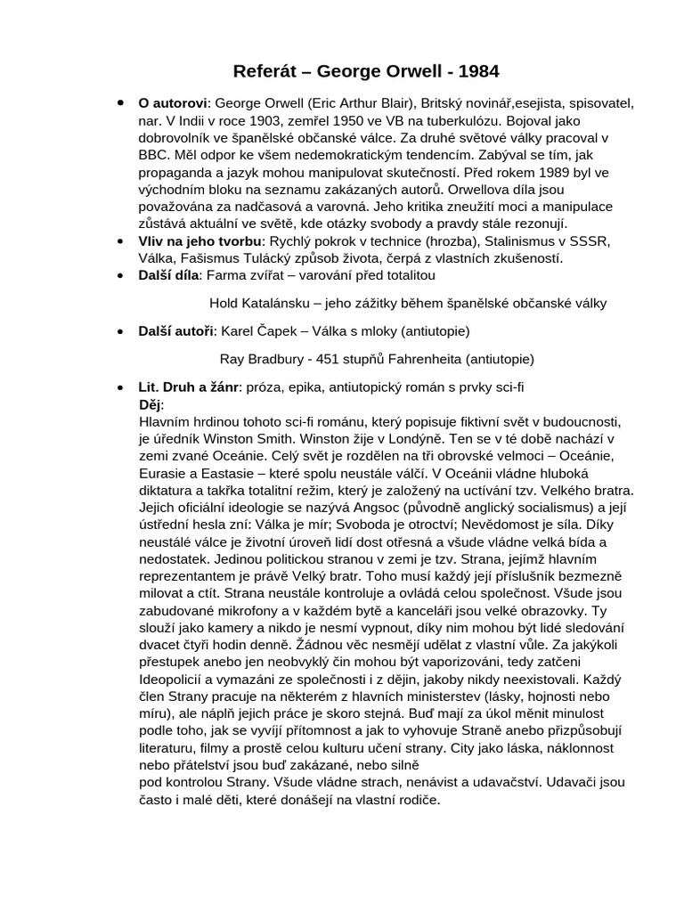 1984 Referát | PDF
