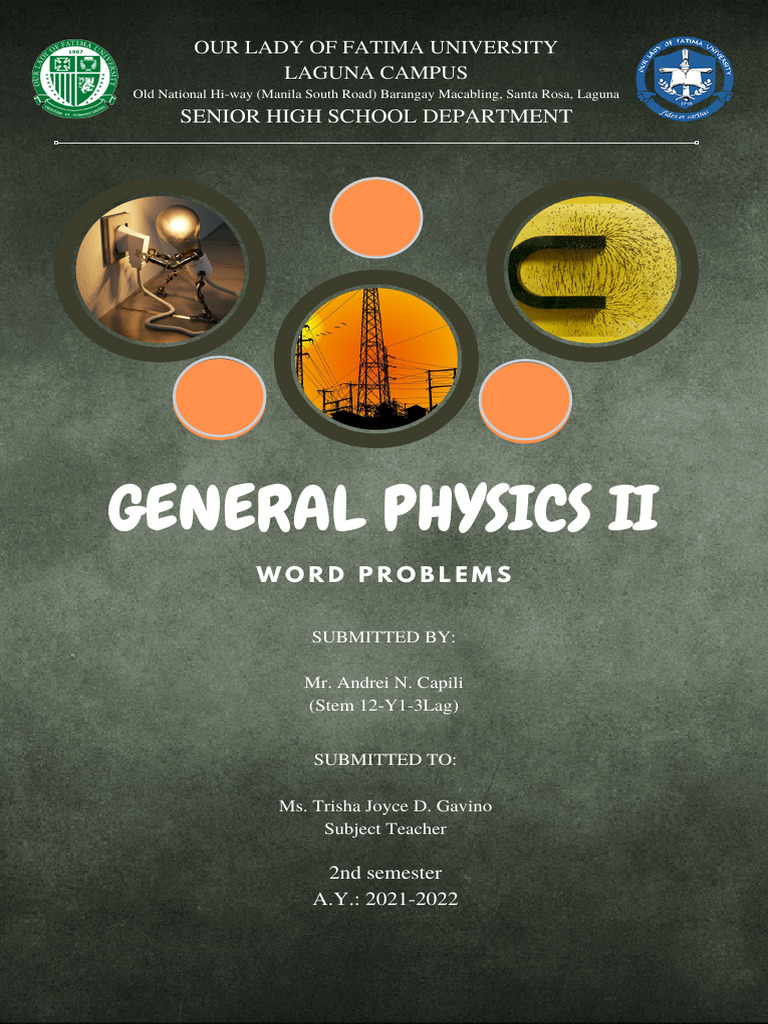 General Physics II: Word Problems Guide | PDF | Electromagnetic ...