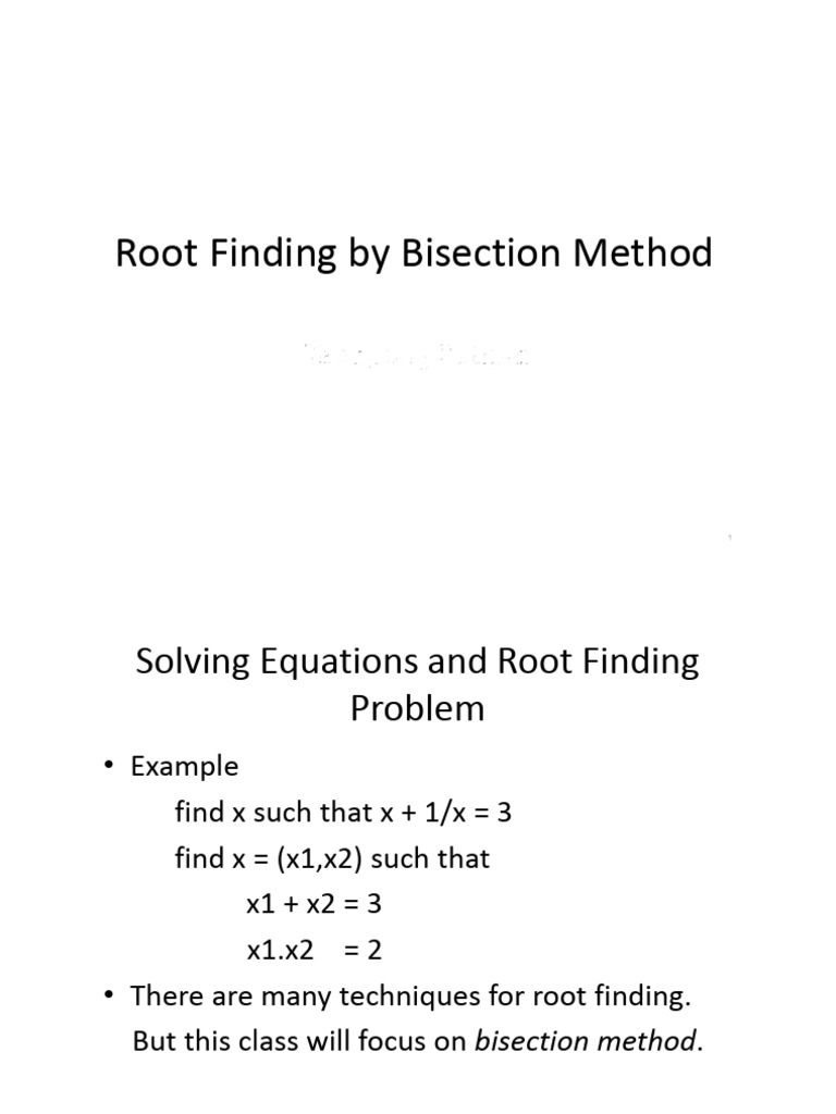 Bisection Method for Root Finding | PDF