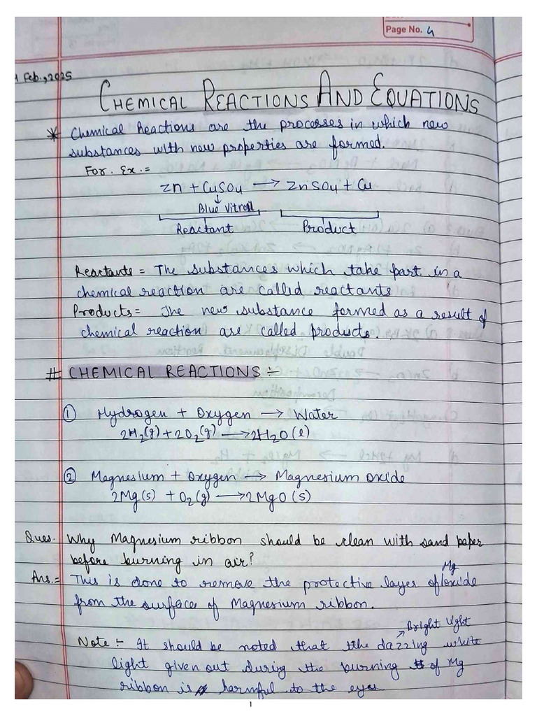 Chemical Reaction and Equation | PDF