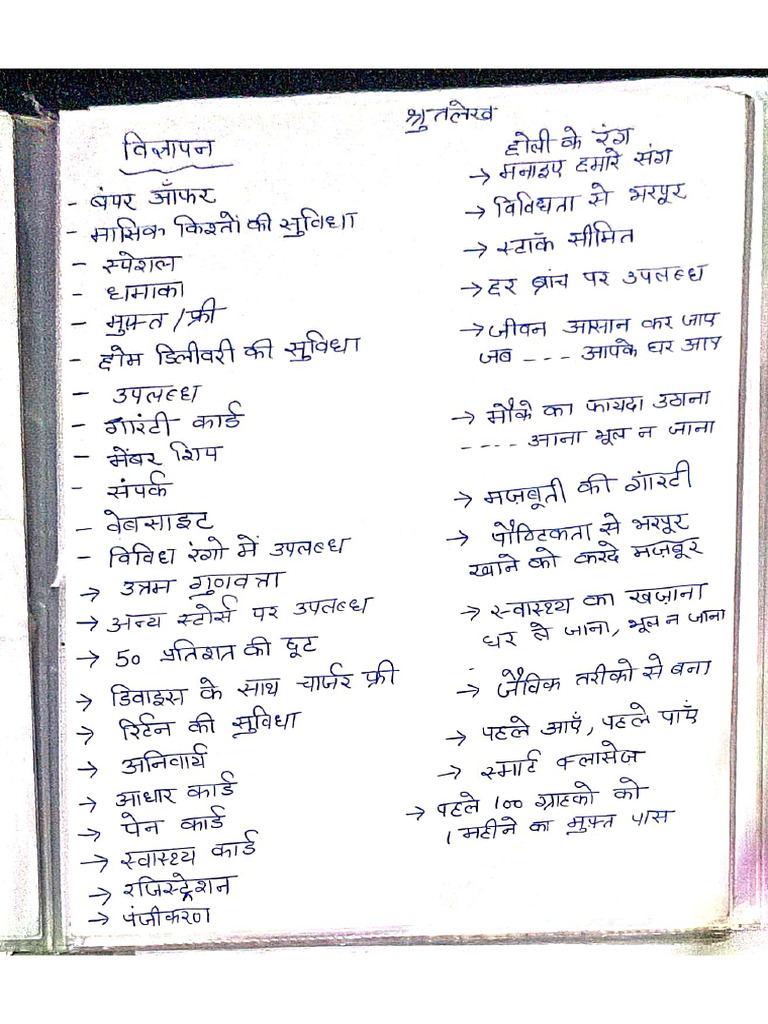 Helping Words For Vigyapan | PDF