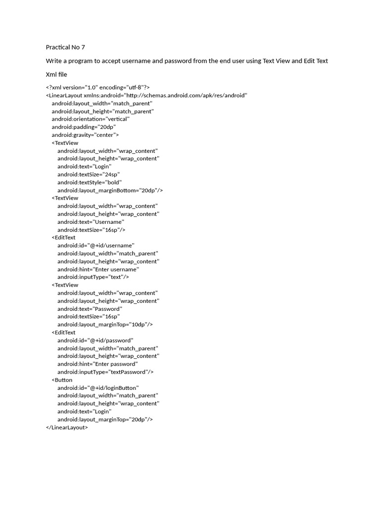 A Practical No 7 | PDF | Android (Operating System) | Software