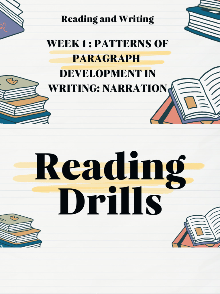 Week 1 Patterns of Paragraph Development in Writing Narration | PDF ...