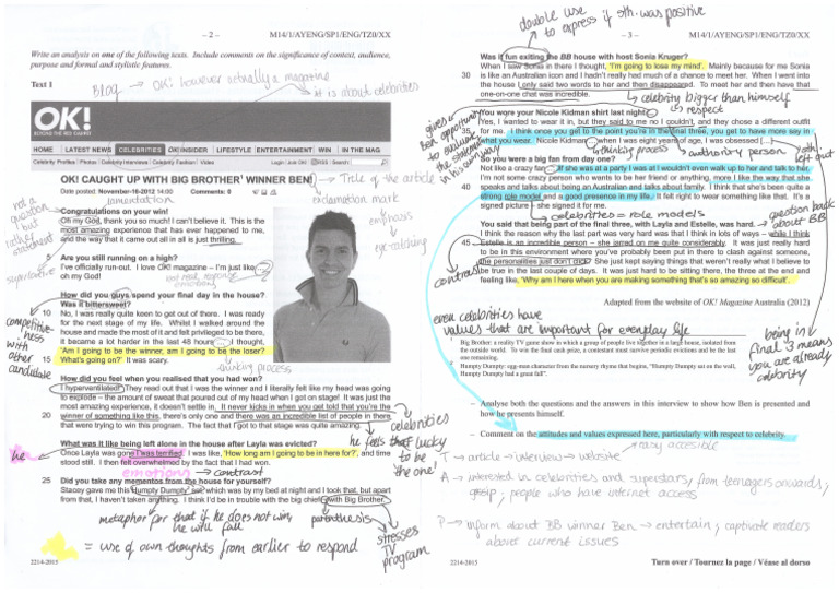 Handout 1 Example Annotated Text | PDF
