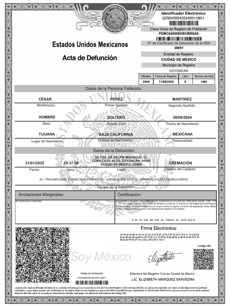 ACTA DE DEFUNCION N38691 | PDF