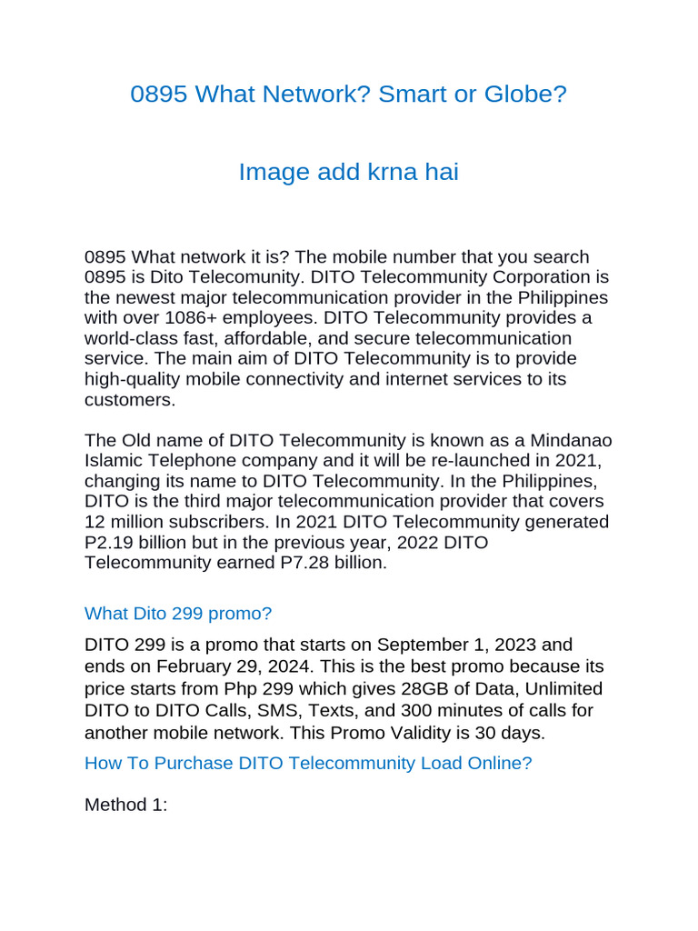 DITO Telecom: A User's Guide | PDF | Mobile Phones | Mobile App